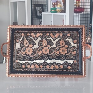 Copper Serving Tray, Copper Tray, Turkish Serving Tray, Unique Tray ...