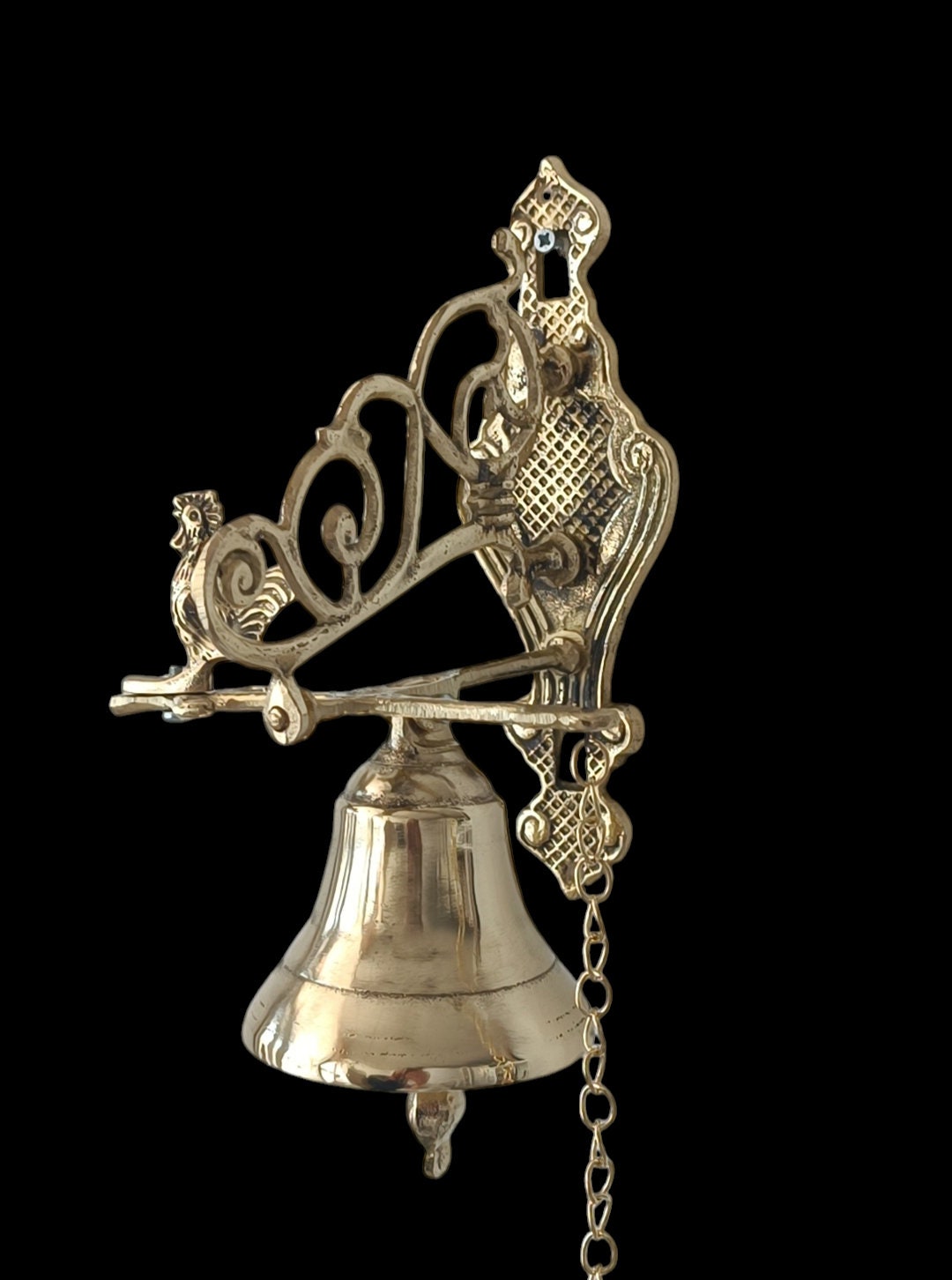 Brass Doorbell: Wall Mounted Pull Bell, 17-inch Height - Etsy