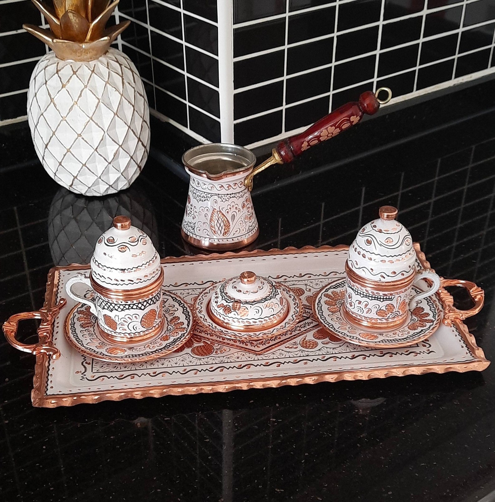 Turkish Coffee Cup Set, Turkish Copper Art, Turkish Coffee Set, Serving ...