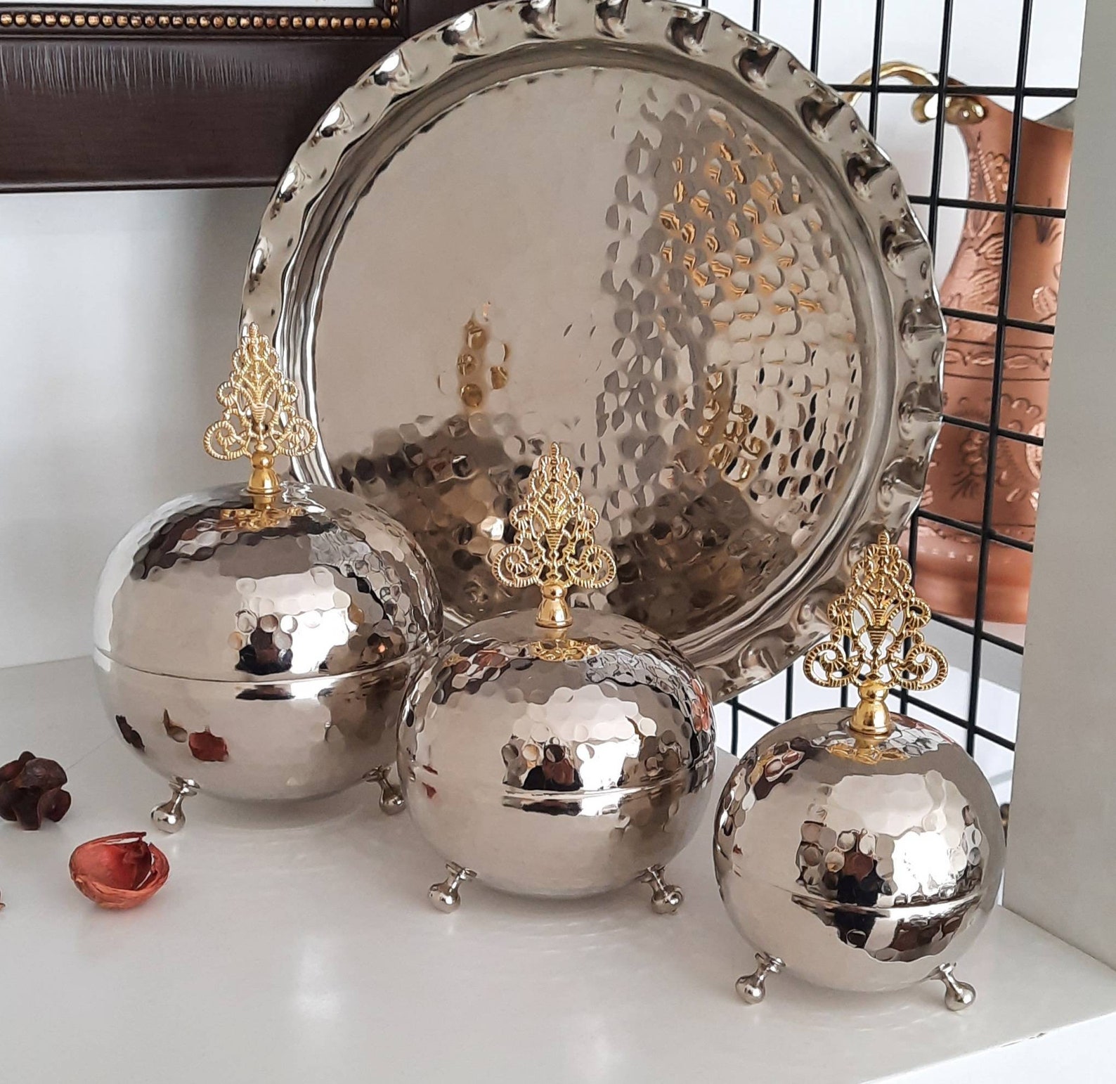 Decorative Copper Bowl Set Copper Spice Bowls Housewarming - Etsy