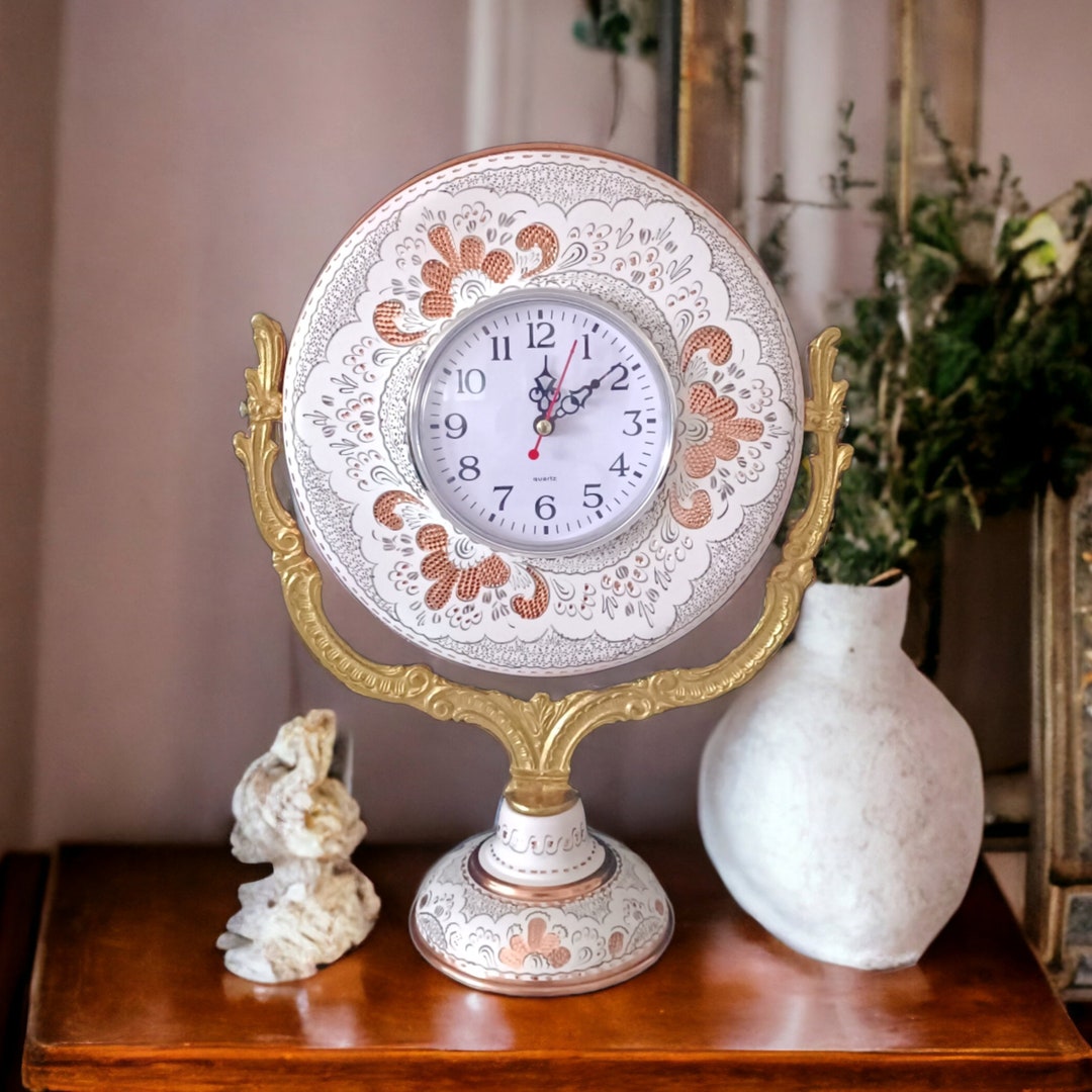 Table Clock, Decorative Copper Table Clock, Christmas Gift Ideas ...
