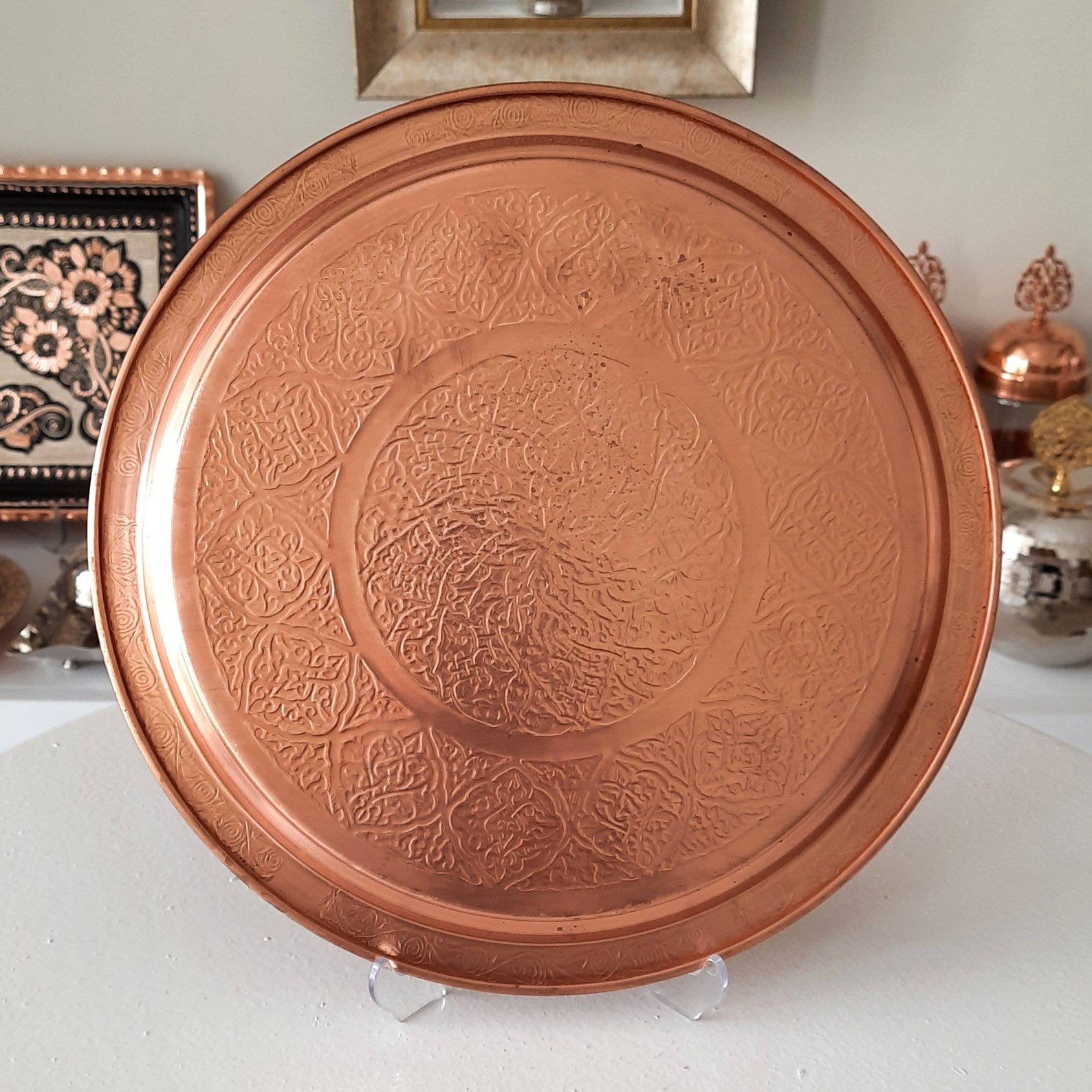 Turkish Copper Tray Turkish Tray Copper Serving Tray - Etsy