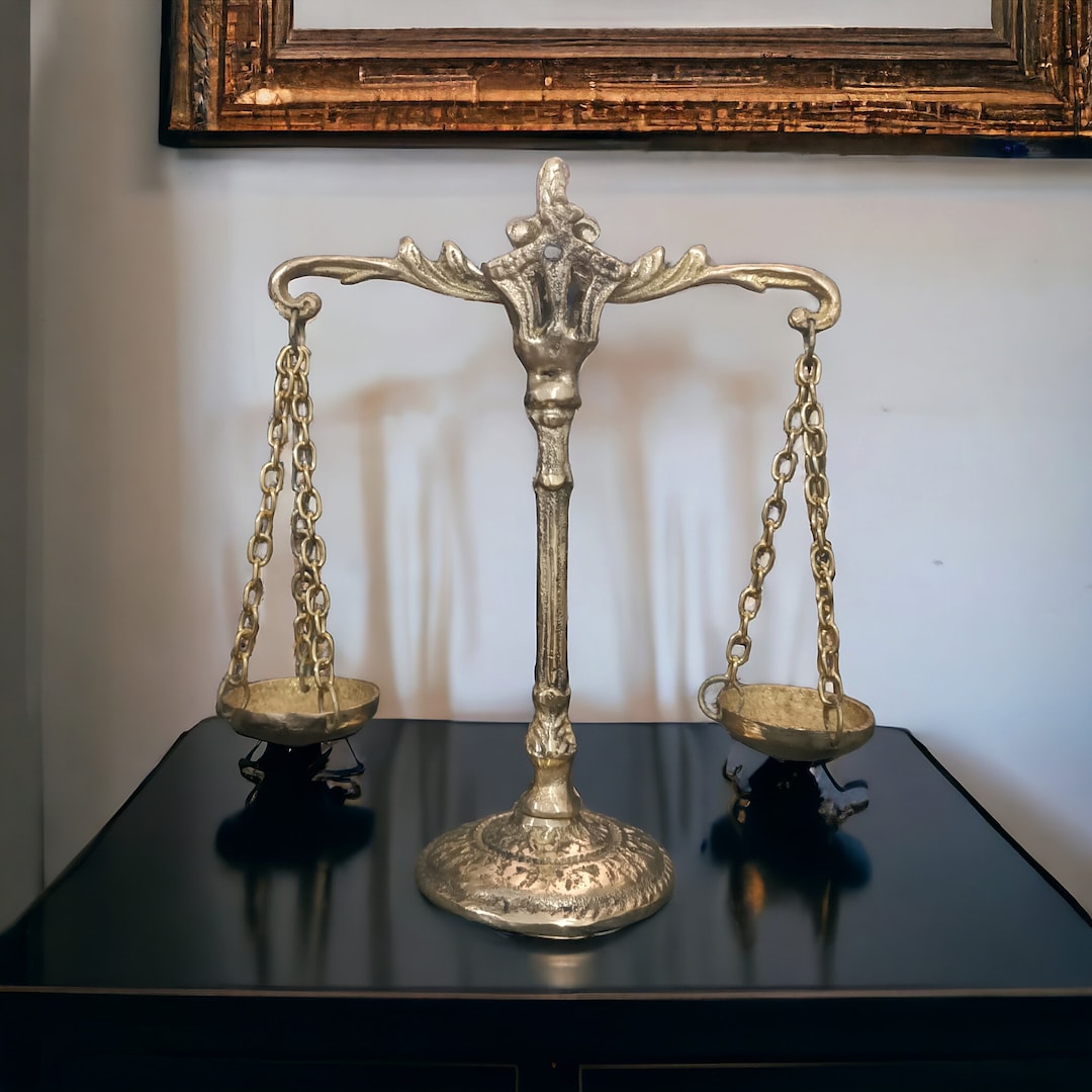Brass Balance Scale: Law Office Decor, Lawyer Gift - Etsy
