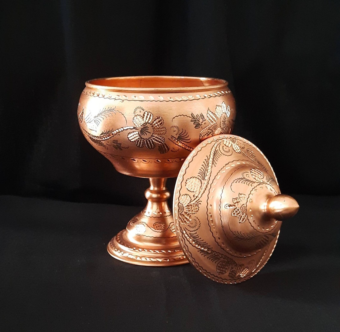 Footed Candy Bowl Copper Copper Bowl Home Gifts for Her - Etsy