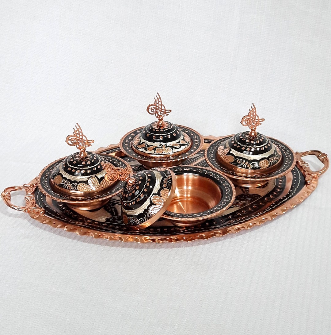 Condiment Bowl Set Copper, Spice Bowls With Lid, Party Table Decor ...