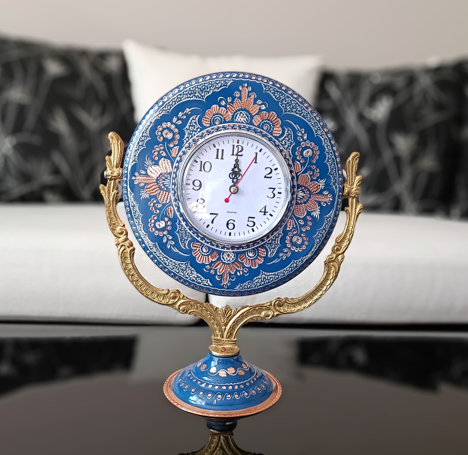 Table Clock, Decorative Copper Table Clock, Housewarming Gift ...