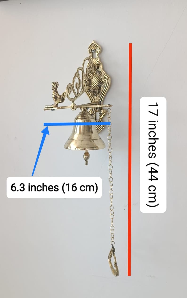 Brass Doorbell: Hanging Pull Bell, Wall Mounted Temple Bell - Etsy