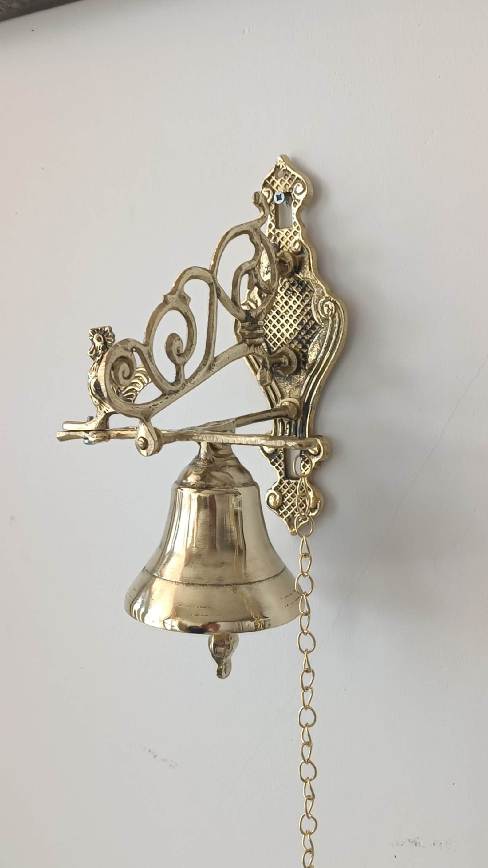 Brass Doorbell: Hanging Pull Bell, Wall Mounted Temple Bell - Etsy