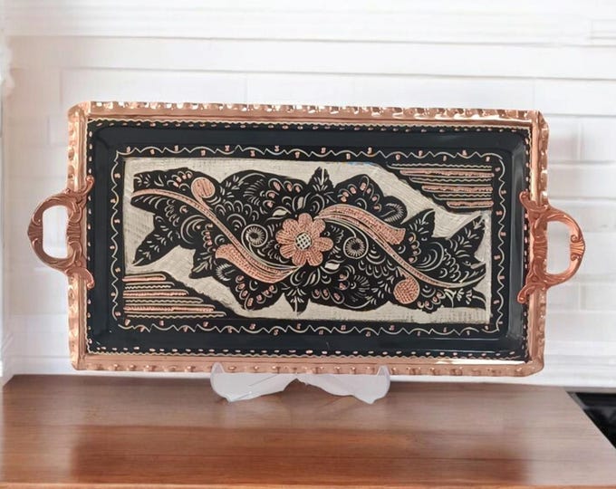 Copper Tray, Turkish Serving Tray, Turkish Coffee Tray, Unique Tray ...