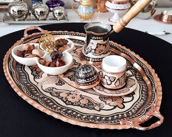 Turkish Tray, Turkish Serving Tray Copper, New Favors, Copper Serving ...