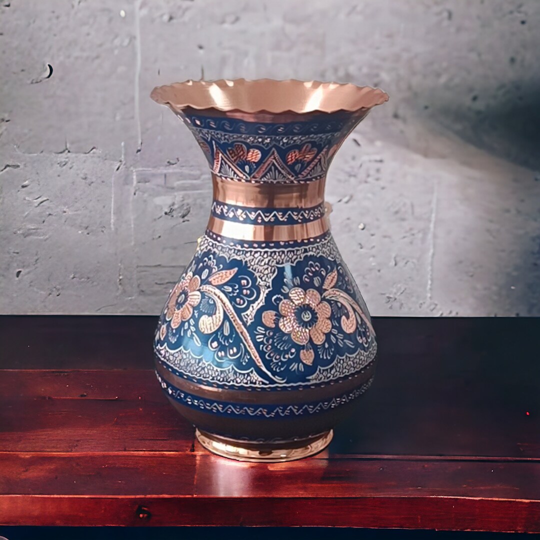 Copper Vase, Ornate Flower Pot, New Home Gift, Anniversary Wife, Home ...