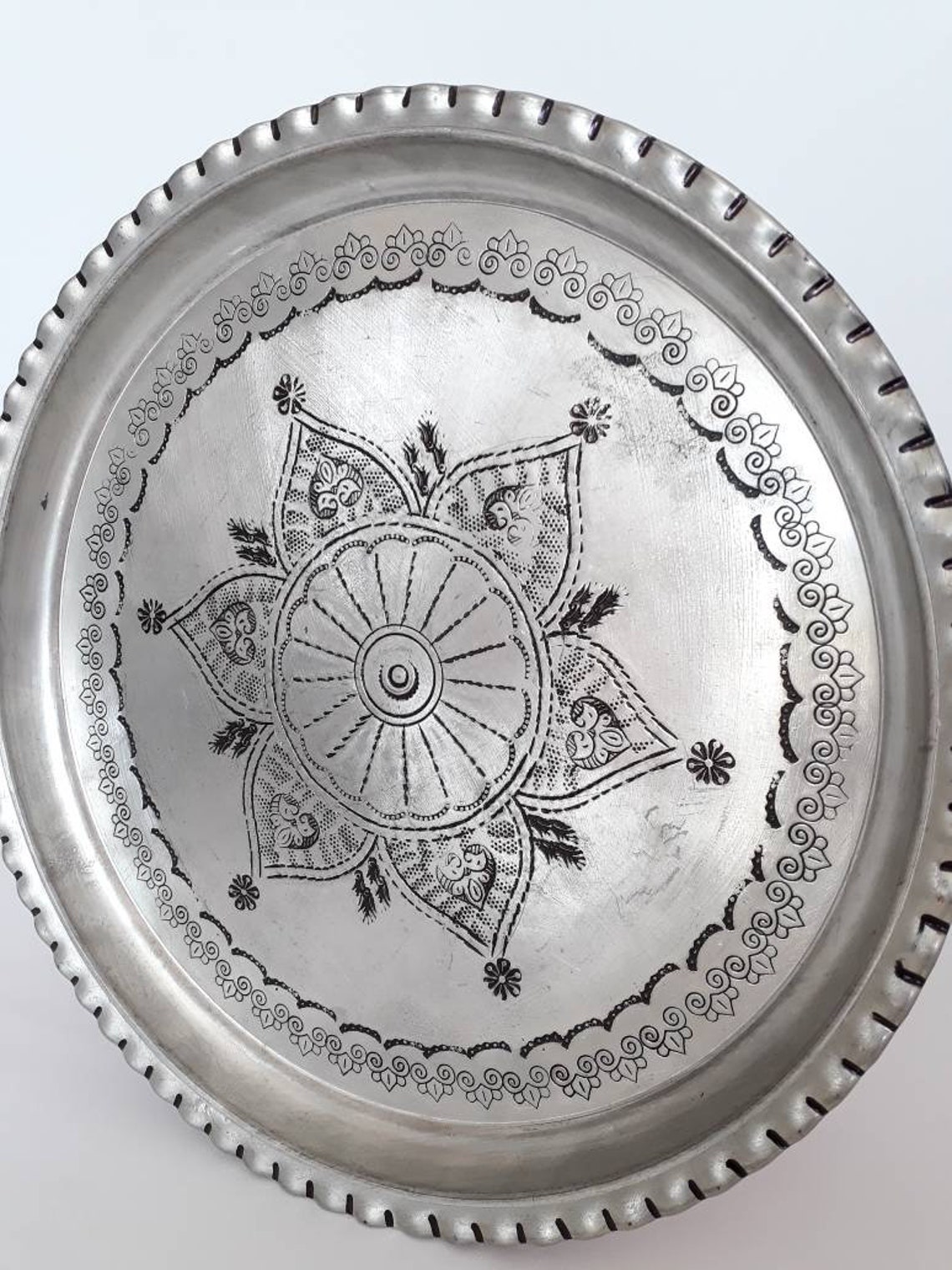 Round Serving Tray Copper: Turkish Tray, Copper Coffee Tray, Rustic ...