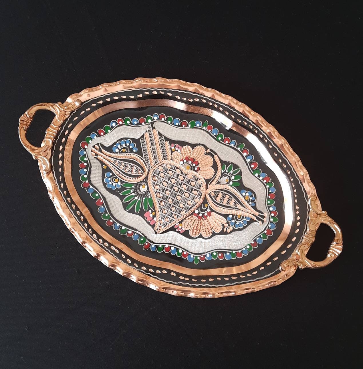 Copper Serving Tray Ornate Turkish Tray Decorative Copper - Etsy