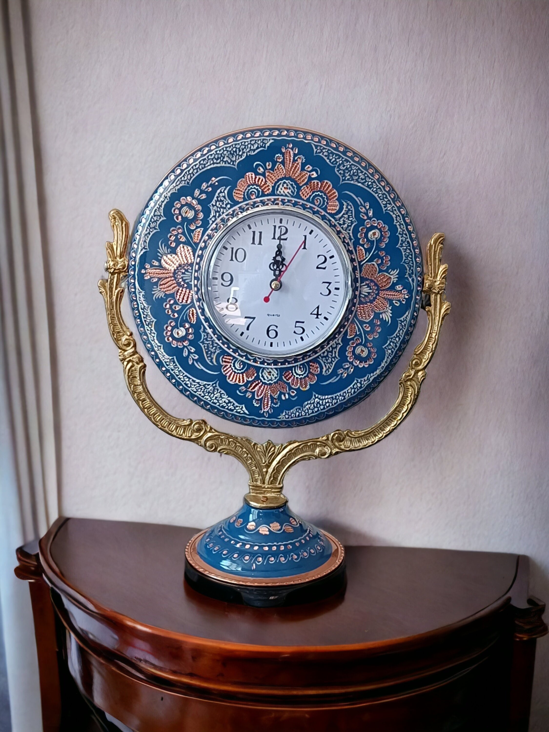 Table Clock, Decorative Copper Table Clock, Housewarming Gift ...