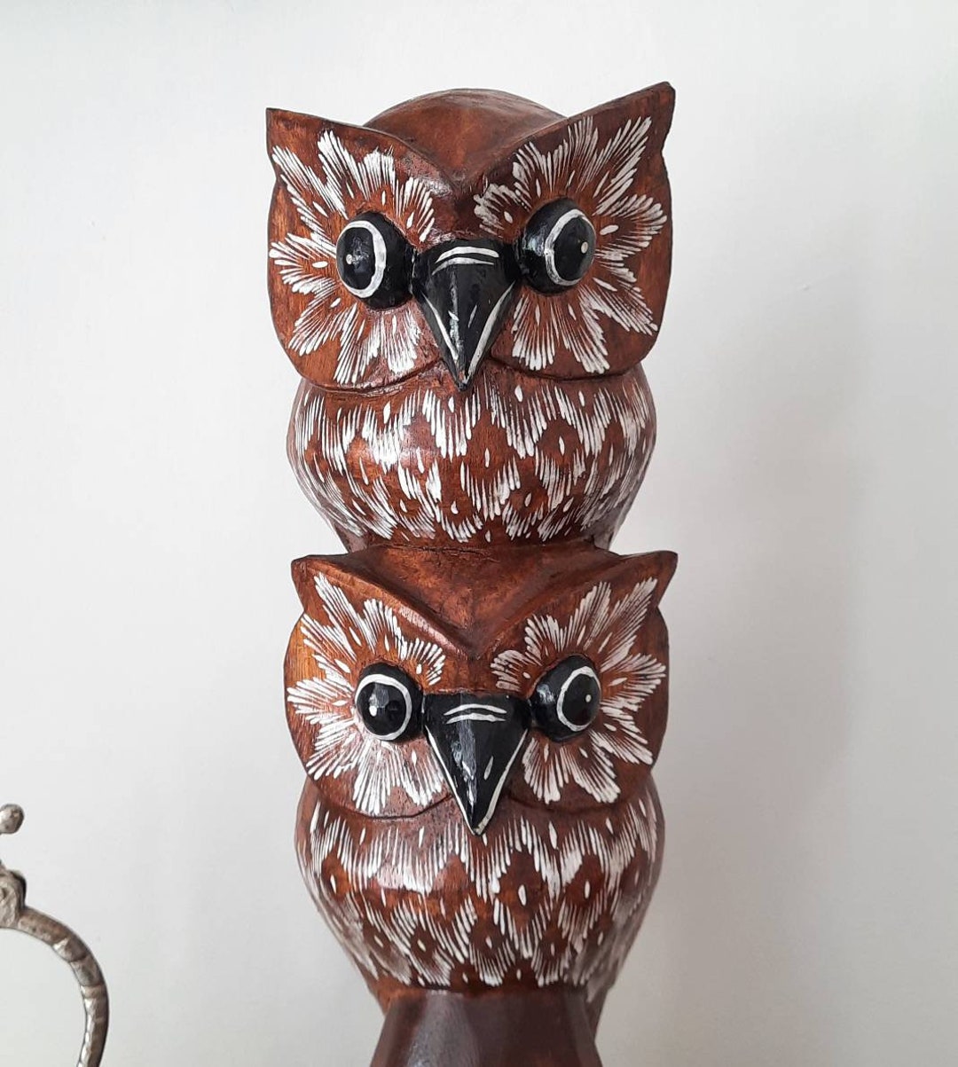 Wooden Owl Carving, Owl Gift Figurine, Wooden Owl Sculpture, Owl Wood ...