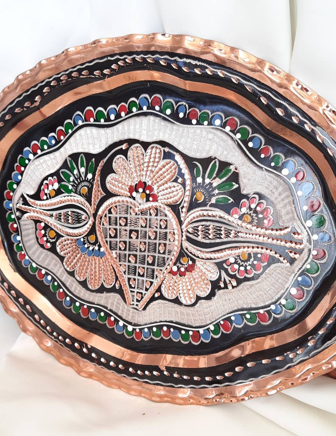 Copper Serving Tray Ornate Turkish Tray Decorative Copper - Etsy