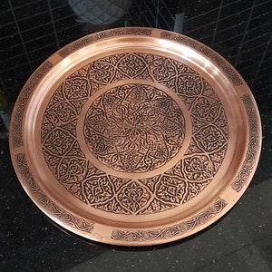 Turkish Copper Tray, Turkish Tray, Copper Serving Tray, Housewarming ...