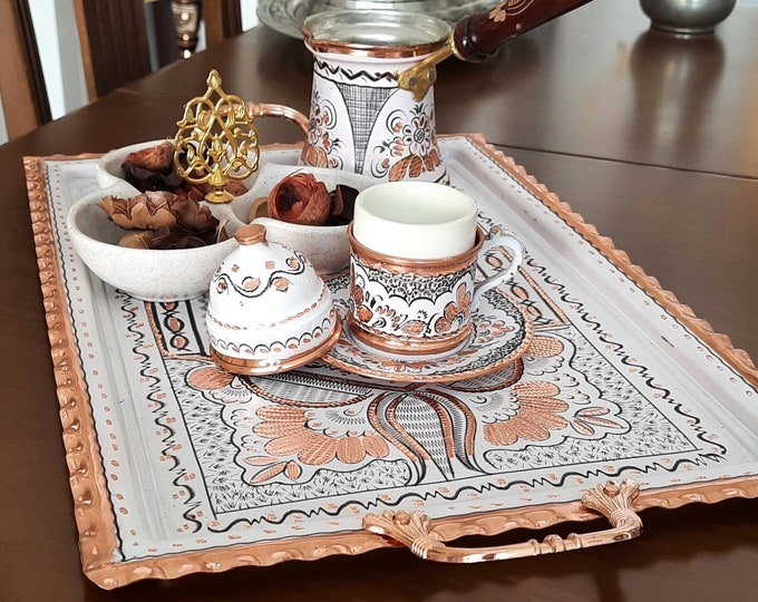 Turkish Tray, Turkish Serving Tray Copper, New Favors, Copper Serving ...