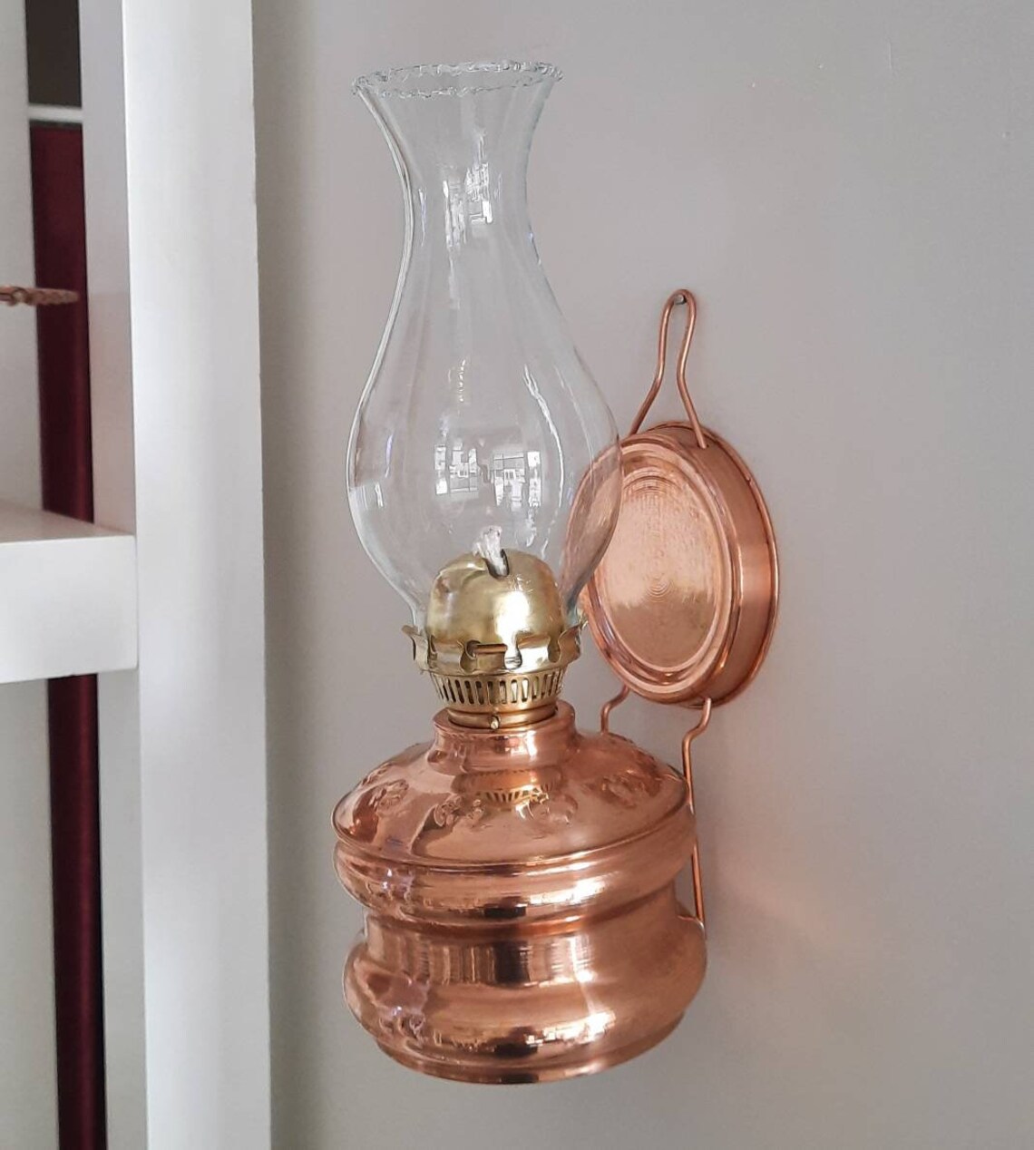 Wall Mounted Copper Oil Lamp Wall Oil Lamp Lantern Copper | Etsy