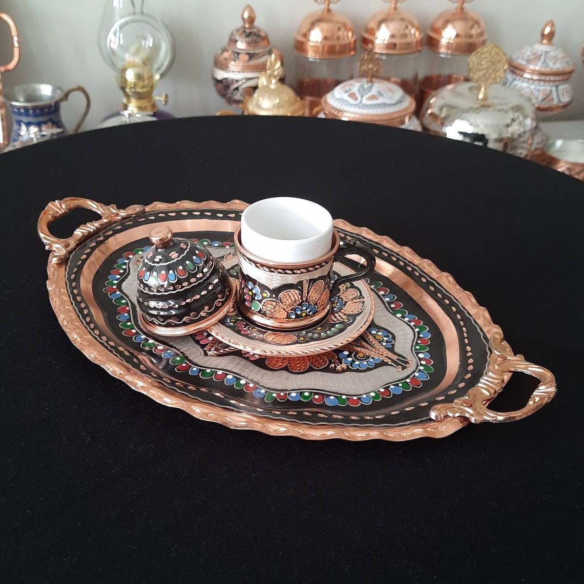 Copper Serving Tray Ornate Turkish Tray Decorative Copper - Etsy