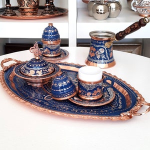 Turkish Copper Coffee Set, Turkish Coffee Set, Copper Gift Ideas ...