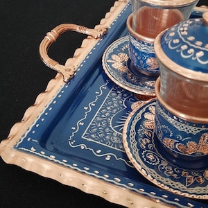Turkish Tea Set Copper, Turkish Tea Glasses, Copper Tea Cups, Tea Pot ...
