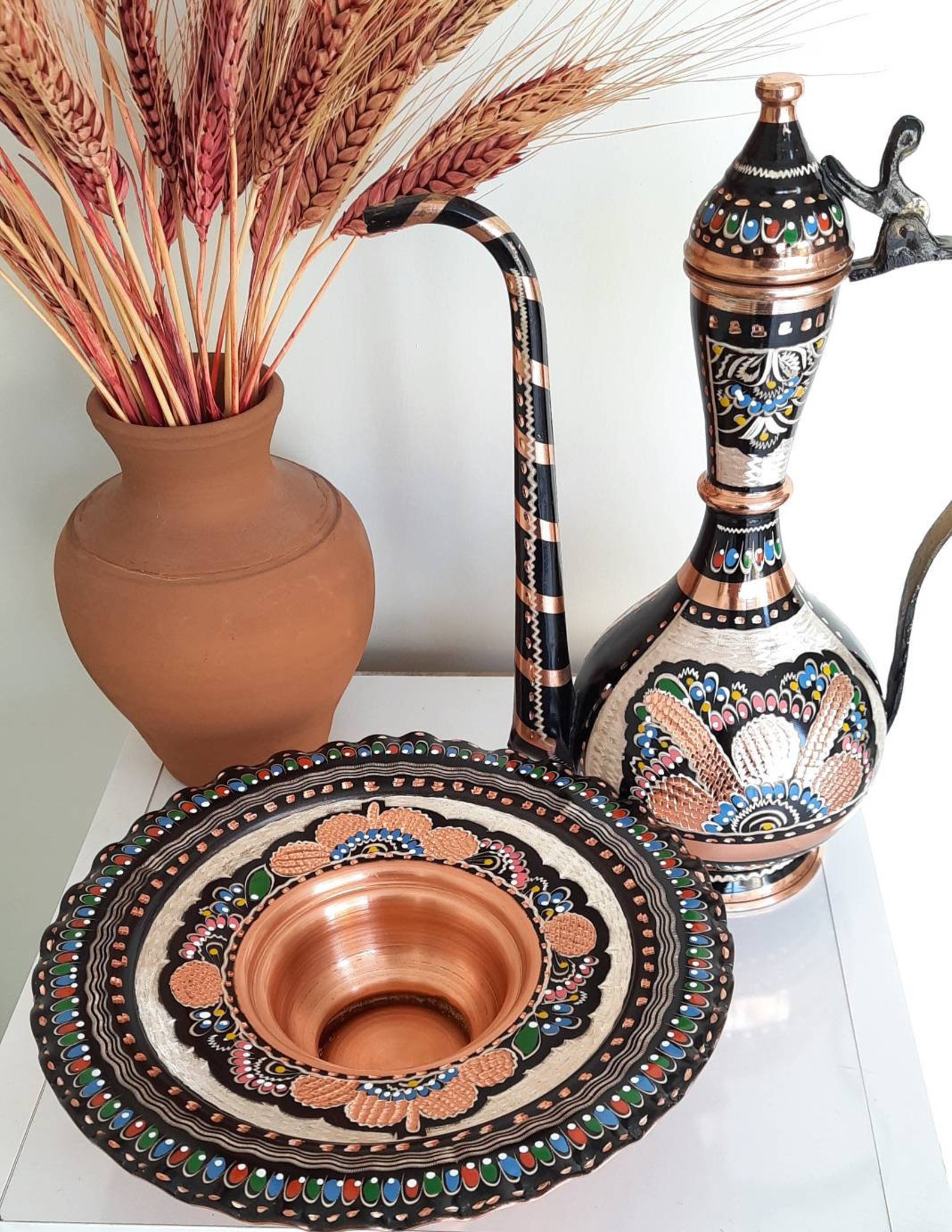 Copper Ewer & Basin Copper Decorative Item Handcrafted | Etsy