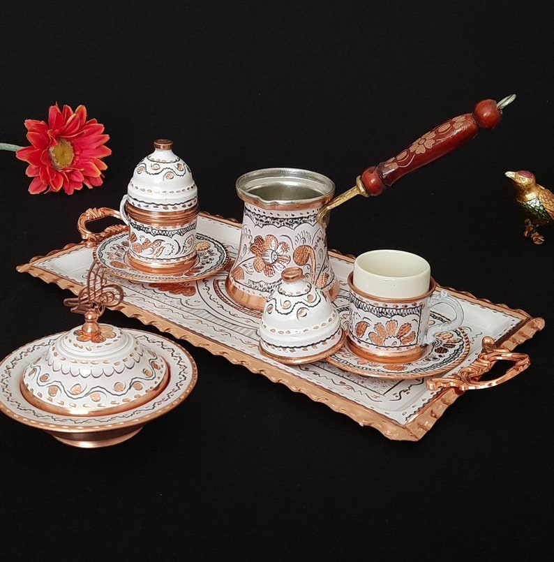 Turkish Coffee Set Copper, Arabic Coffee Set, Copper Coffee Set ...