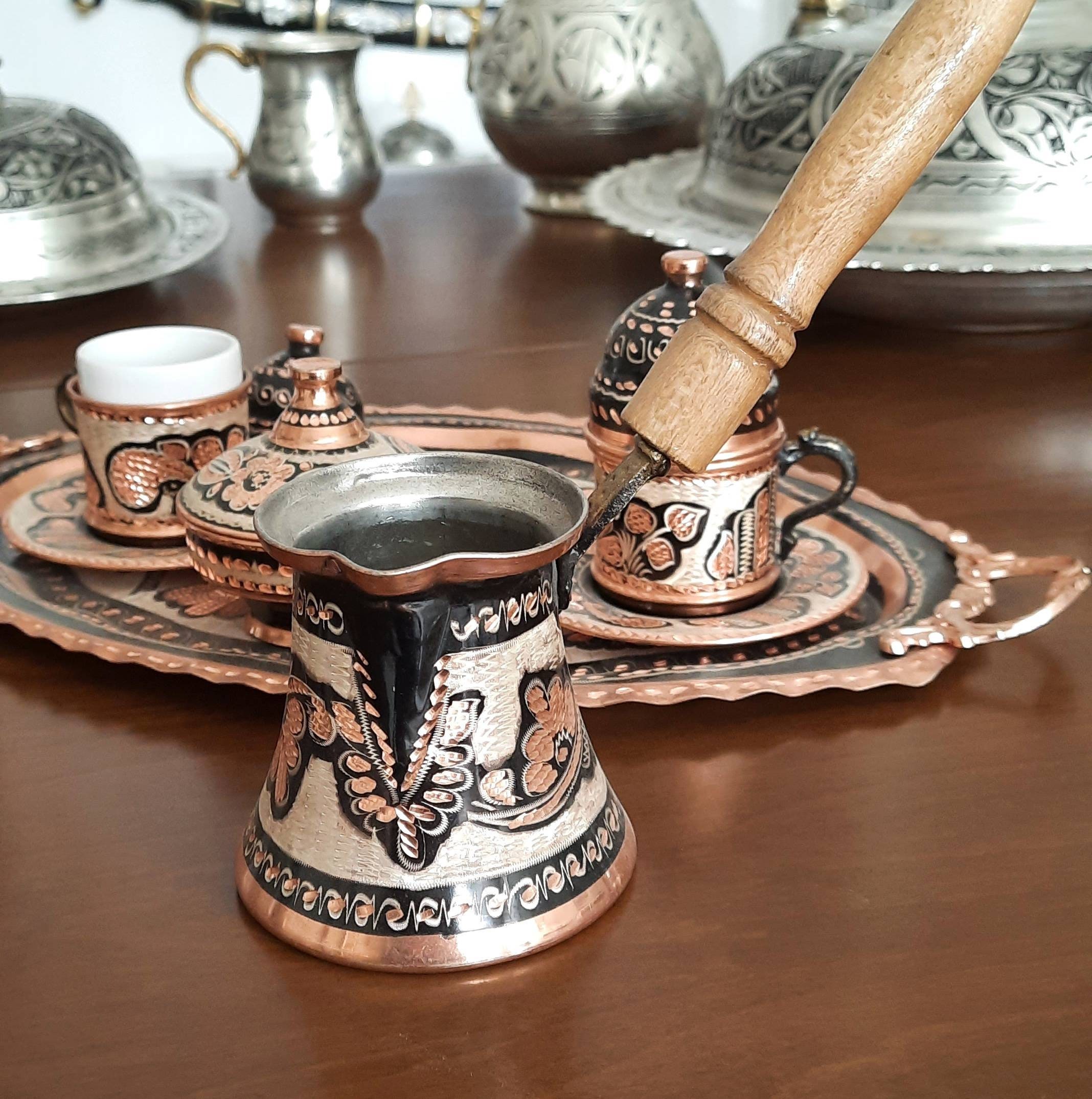 Turkish Coffee Set Copper Coffee Pot & Mug Turkish Copper - Etsy