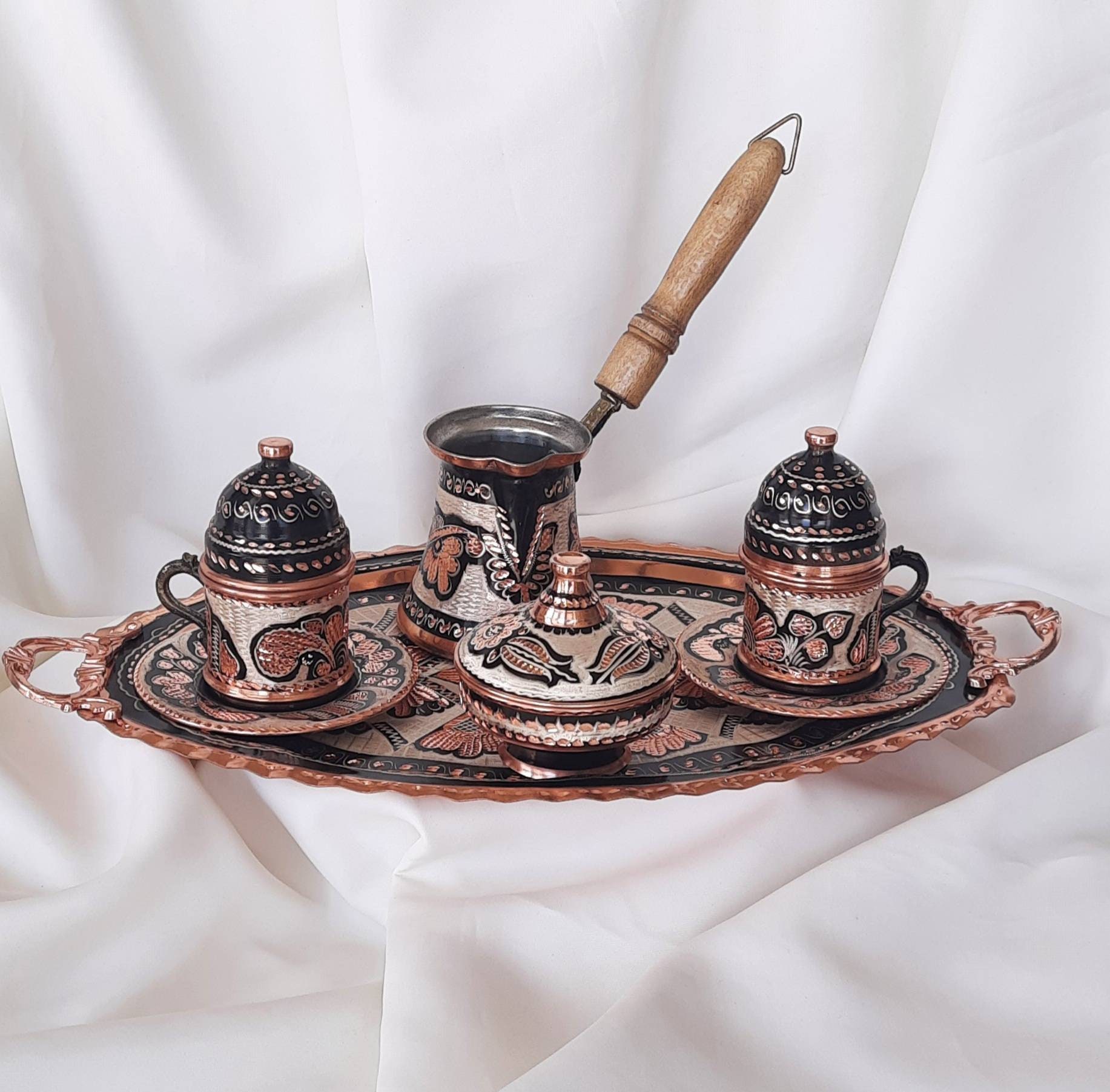 Turkish Coffee Set Copper Coffee Pot & Mug Handcrafted | Etsy
