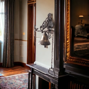 Door Bell, Brass Door Bell, Hanging Door Bell, Bell Pull, Wall Mounted ...