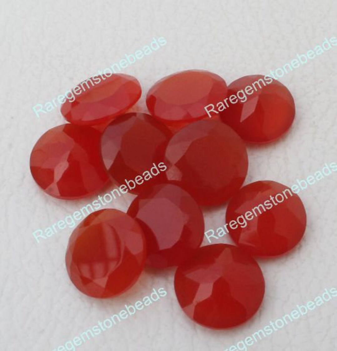Orange Chalcedony, 10 Pieces, Natural Gemstone, Round Shape Gemstone ...