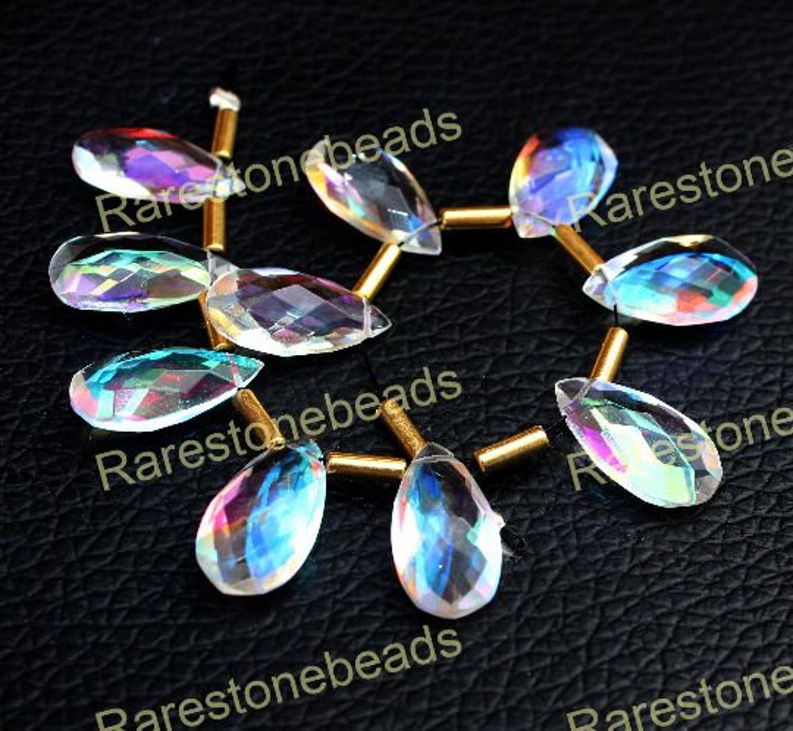10 Pieces Mystic Quartz Gemstone, Drilled Gemstone, Mystic Jewelry ...