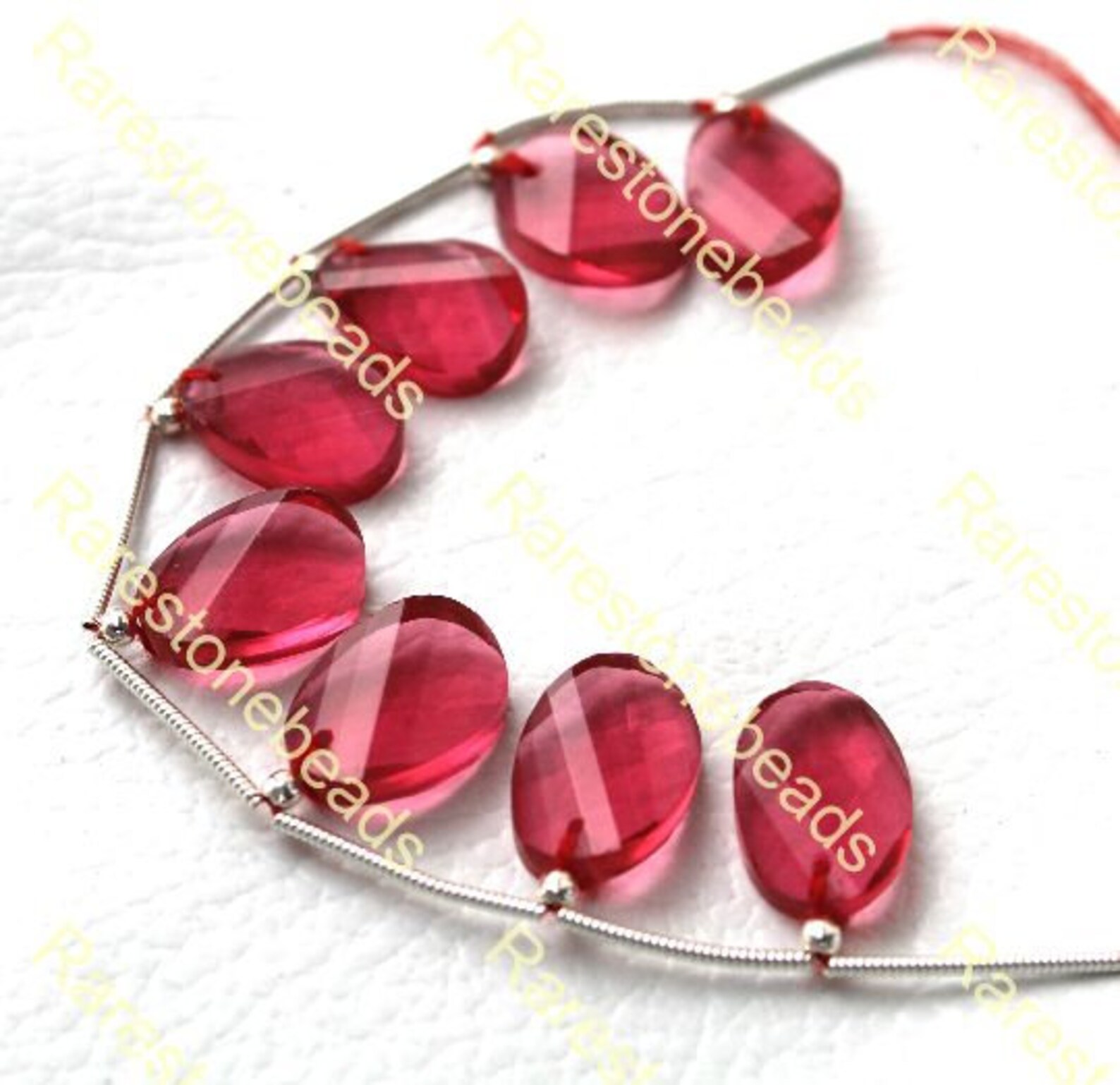 10 Pieces Ruby Lite Quartz Oval Shape Top Drilled Moon - Etsy