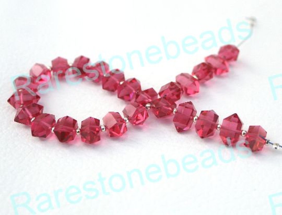 10 Pieces Ruby Lite Quartz, Drilled Gemstone, Herkimer Diamond Shape ...