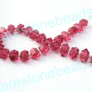10 Pieces Ruby Lite Quartz, Drilled Gemstone, Herkimer Diamond Shape ...