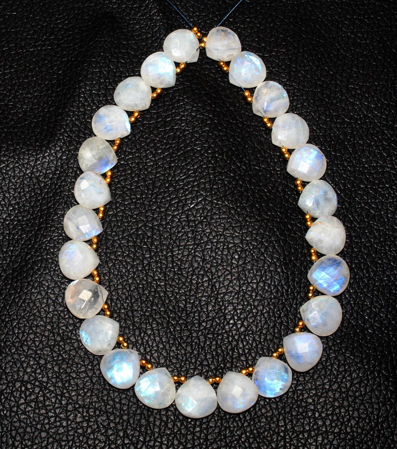 10 pieces Natural Rainbow moon stone drilled moon stone moon | Etsy