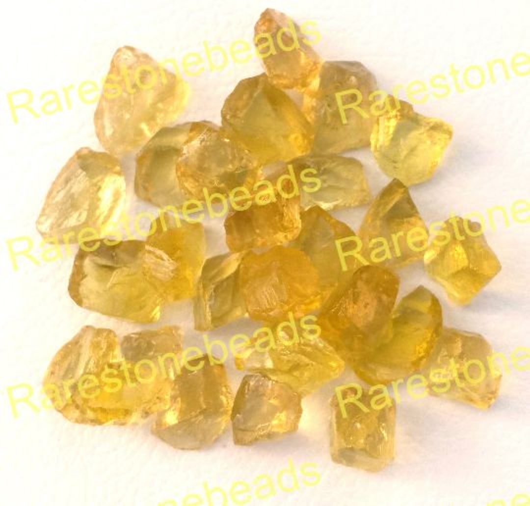 10 Pieces Natural Lemon Quartz Gemstone Rough, Natural Gemstone, Raw ...