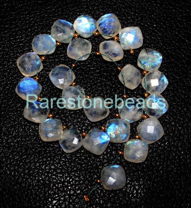 10 Pieces Natural Rainbow Moon Stone, Drilled Moon Stone, Moon Stone ...