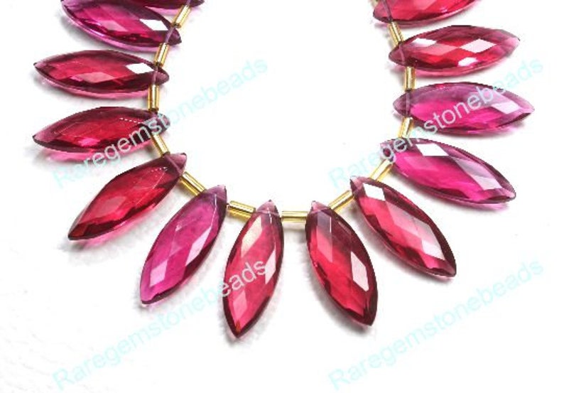 10 Pieces Ruby Lite Gemstone Hydro Marquise Shape Gemstone - Etsy
