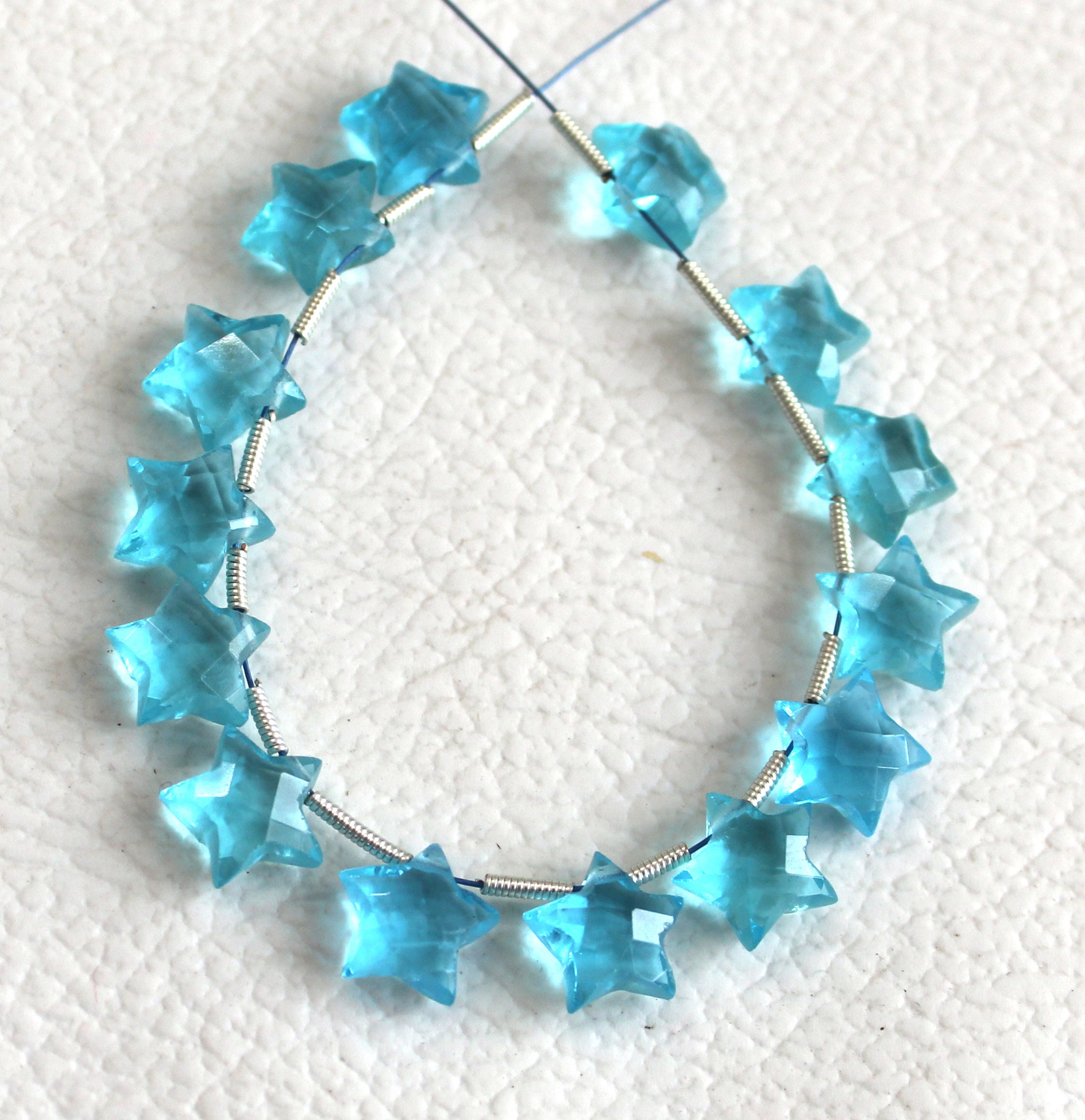 10 pieces Sky Blue quartz gemstone drilled gemstone Star | Etsy