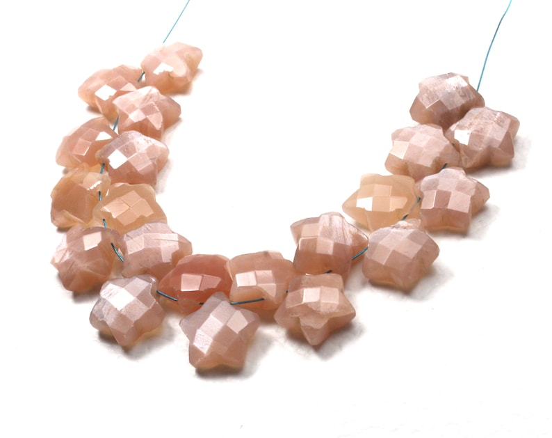 10 pieces natural peach moon stone drilled gemstone natural | Etsy