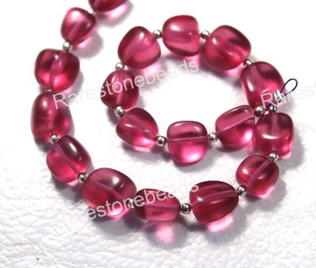 10 Stück Ruby-Lite-Quarz, gebohrter Edelstein, Stein in Nuggetform ...