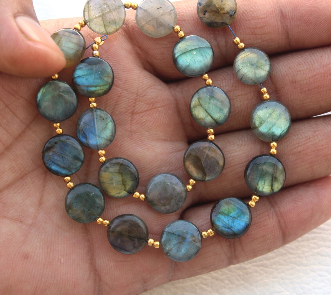 10 Pieces Natural Labradorite Gemstone Round Shape Gemstone | Etsy