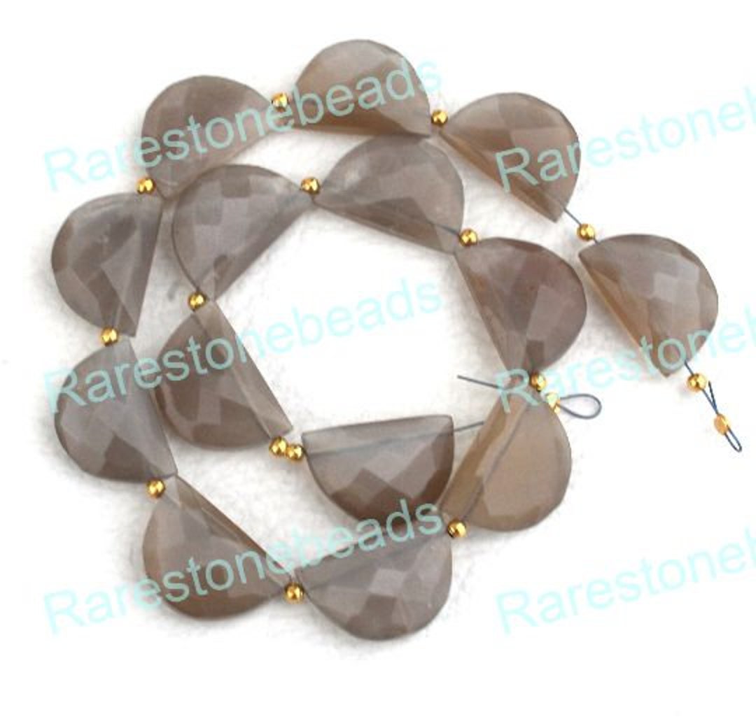 10 Pieces Natural Grey Moon Stone, Fancy Shape Gemstone, Natural ...