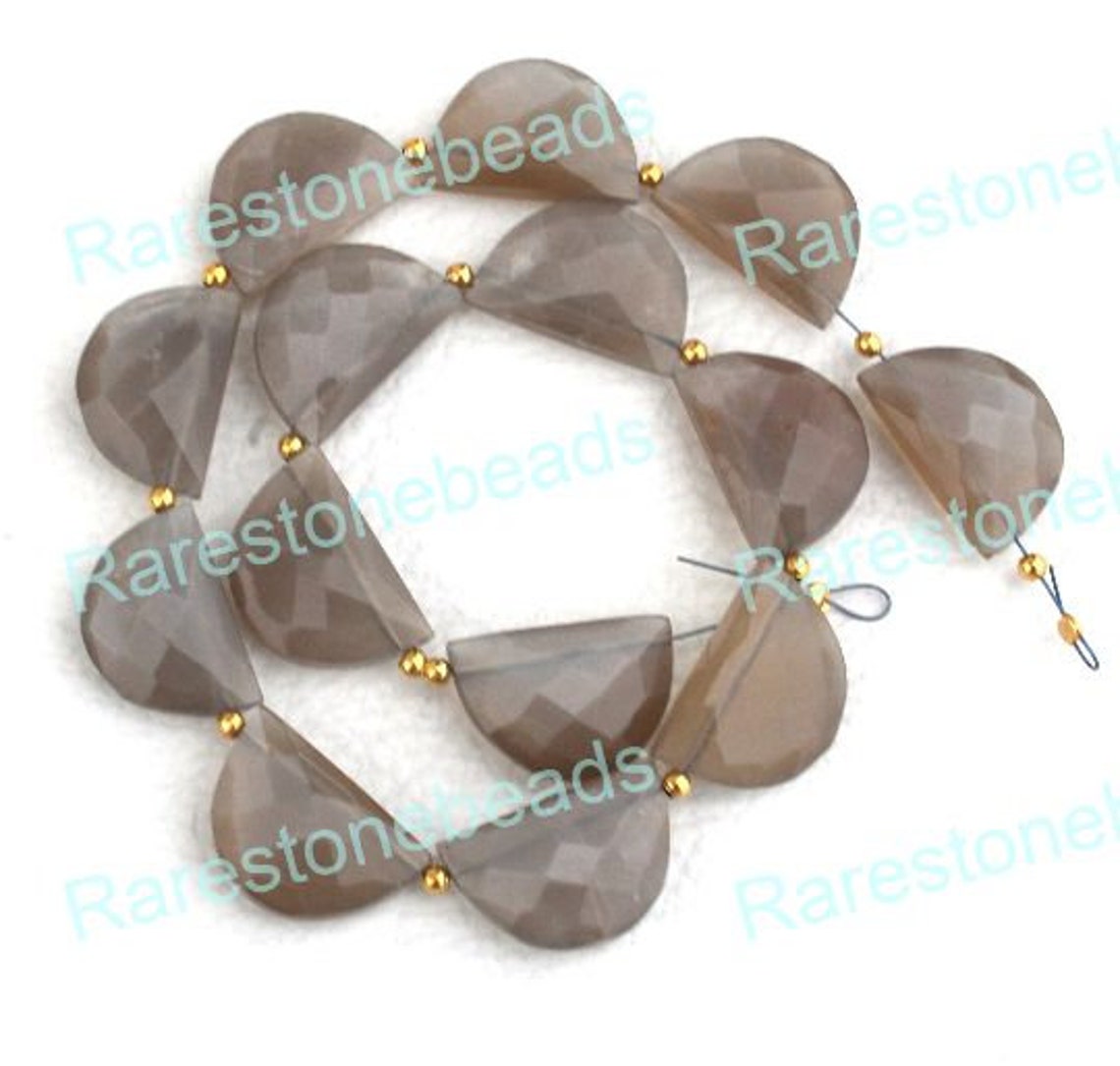 10 Pieces Natural Grey Moon Stone Fancy Shape Gemstone - Etsy