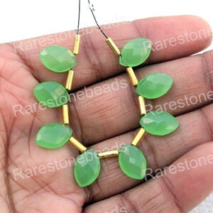 10 Pieces Parrot Green Quartz Gemstone, Hydro Gemstone, Marquise Shape ...