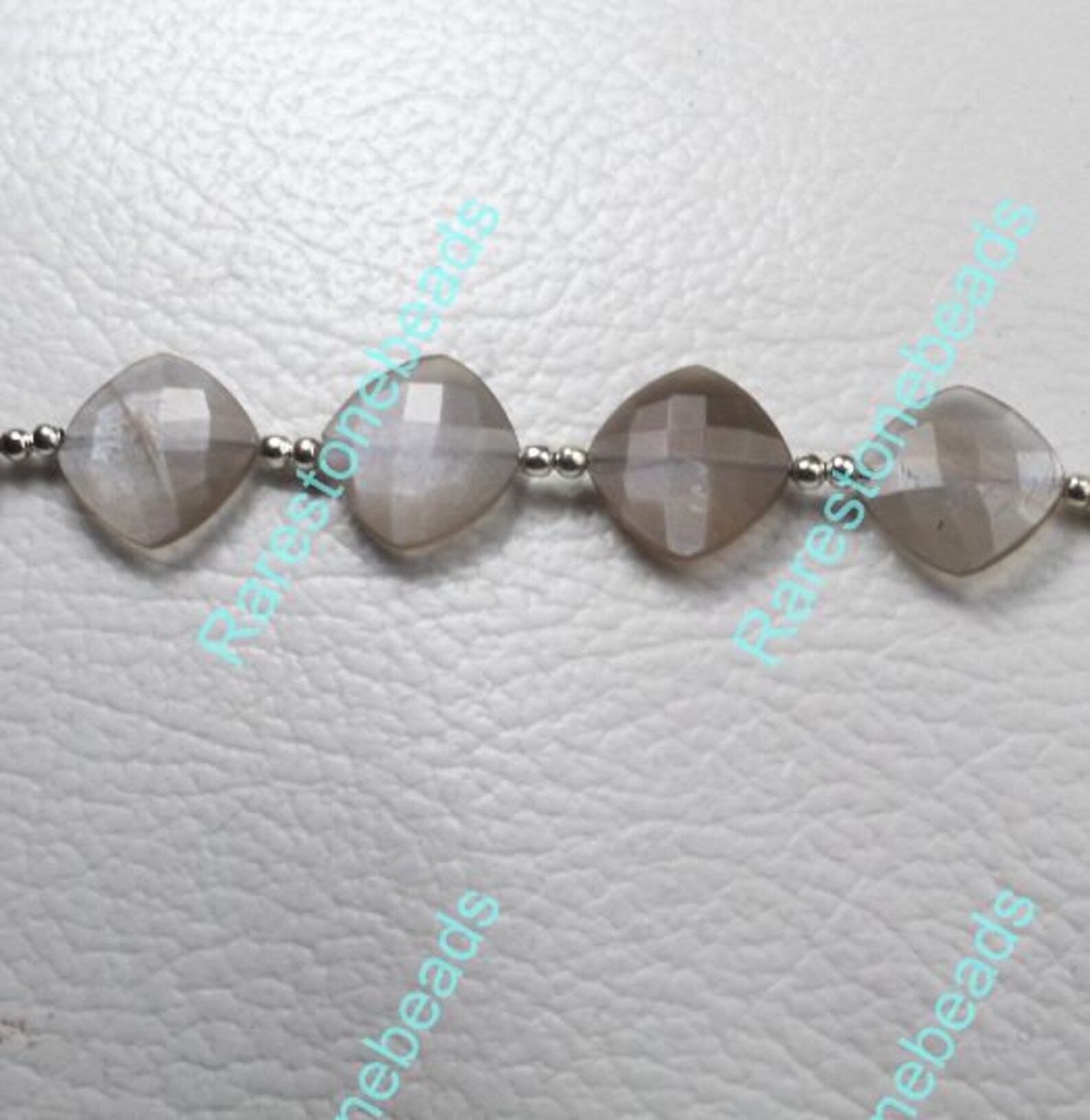 10 Pieces Natural Grey Moon Stone Cushion Shape Gemstone - Etsy