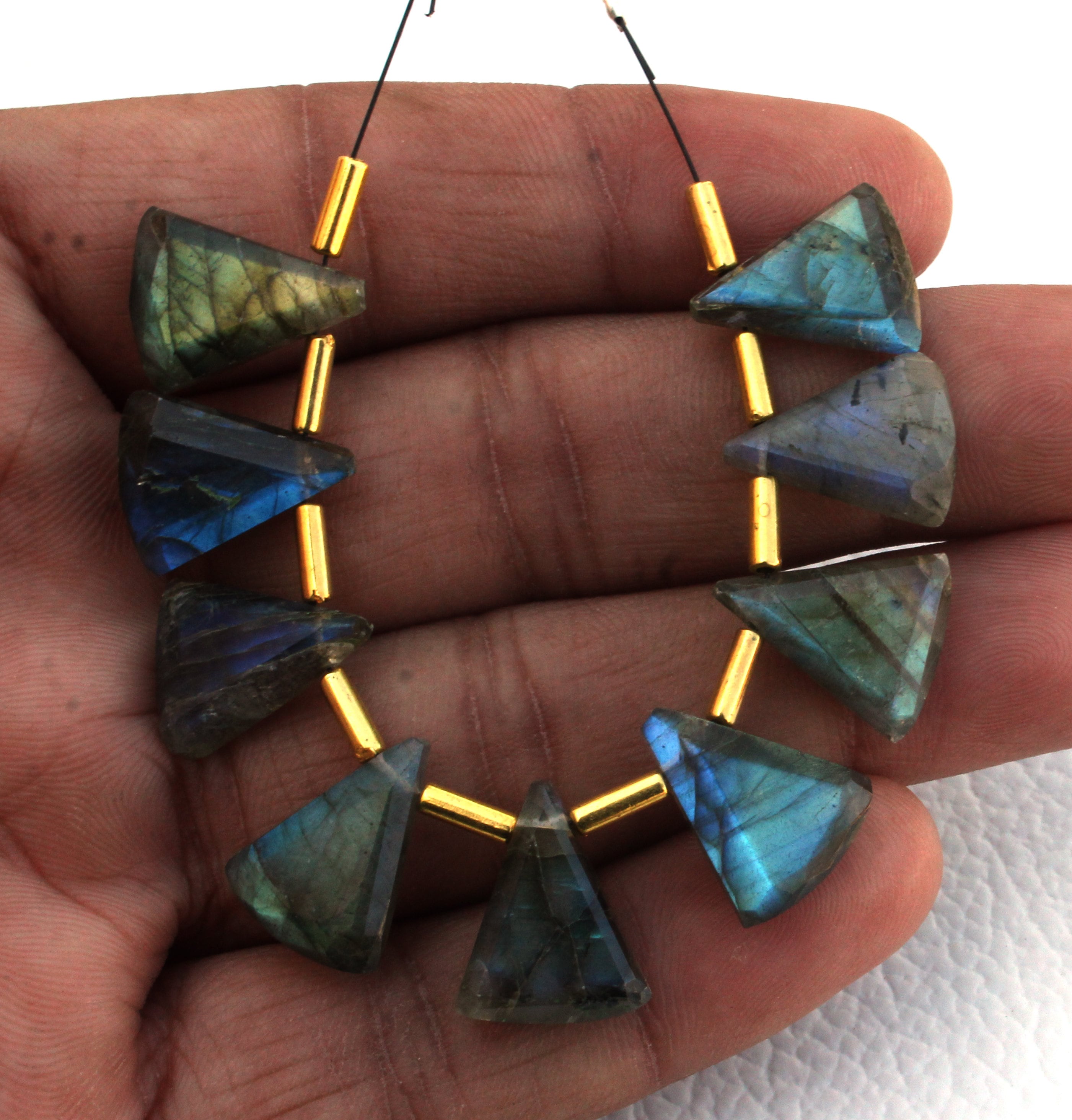 10 pieces natural labradorite drilled labradorite cut gems | Etsy