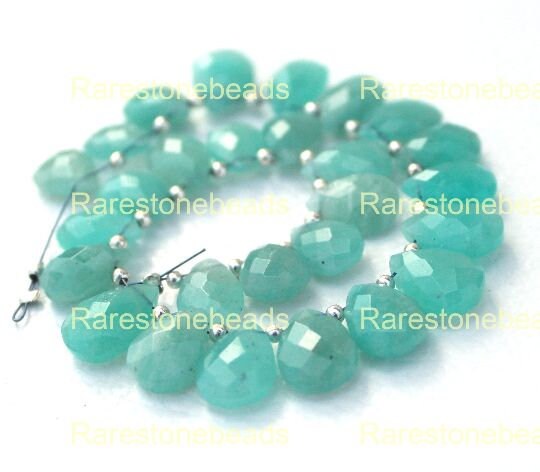 10 Pieces Natural Amazonite Gemstone Top Drilled Gemstone - Etsy